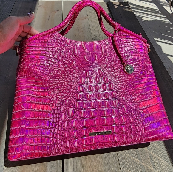Brahmin | Bags | Pink Crocodile Embossed Womens Brahmin Bag Euc | Poshmark